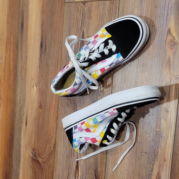 Vans | Shoes | Vans Multi Colored Checkard And Black | Poshmark